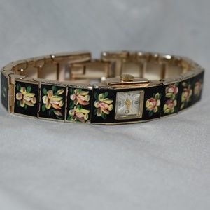 Rivo | Accessories | Vtg Rivo 7 Jewels Alum Hand Painted Floral Watch ...